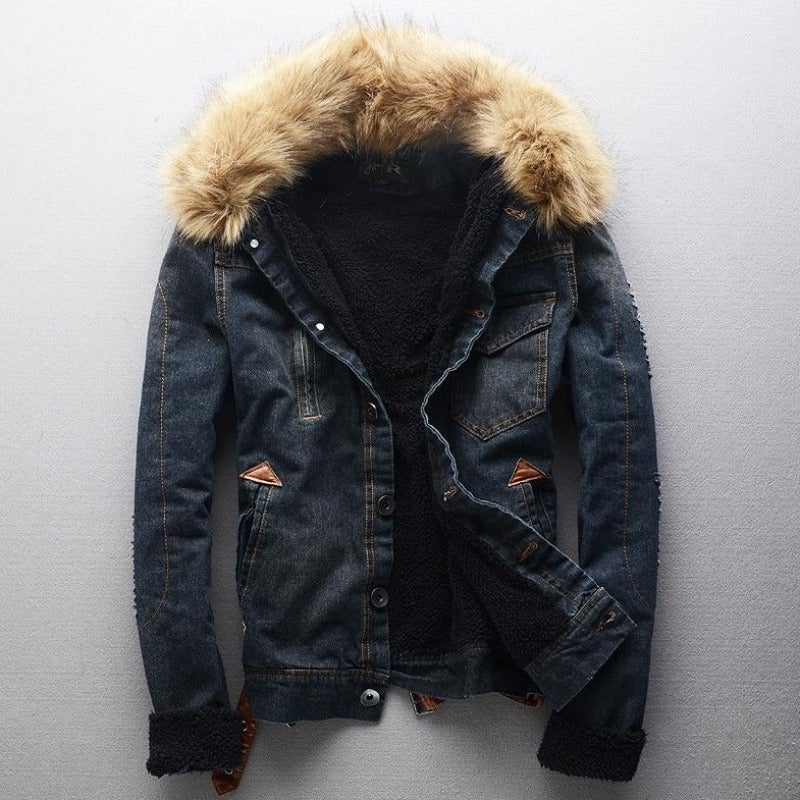 Erstaunlich Jeansjacke Herren Mit Fell Bilder