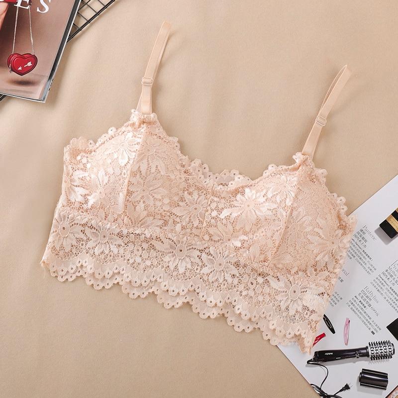 Bralette-BH aus Spitze mit abnehmbaren cups und dünnen verstellbaren T ...