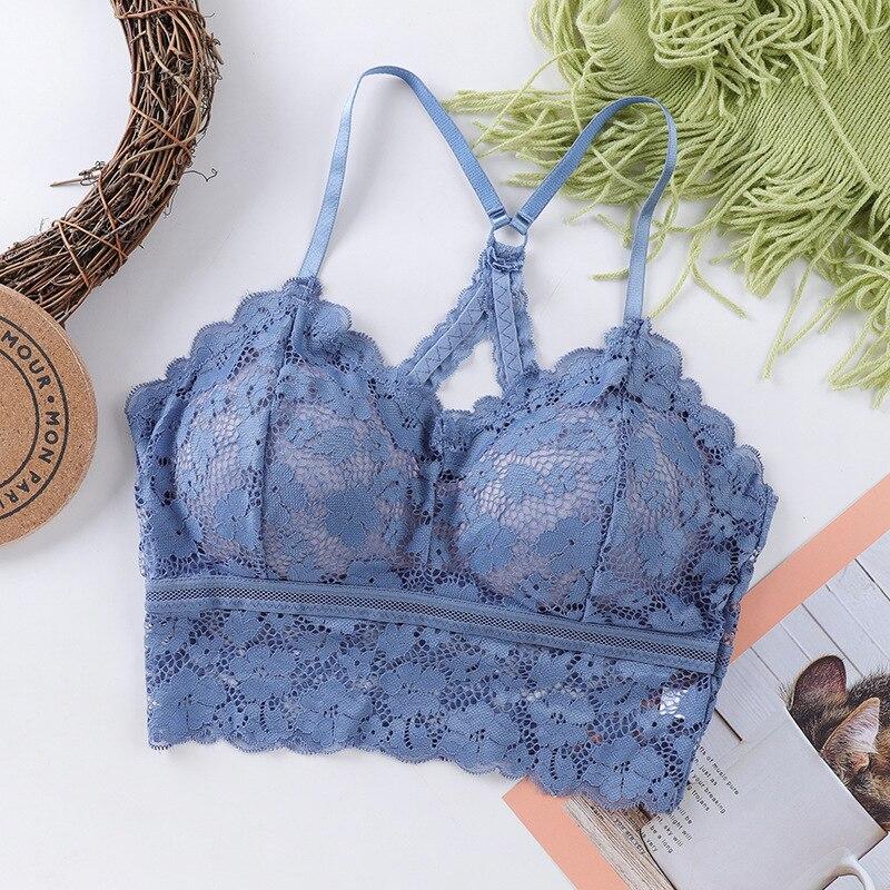 Bralette-BH aus Spitze mit gekreuzten Trägern in vielen Farben ...