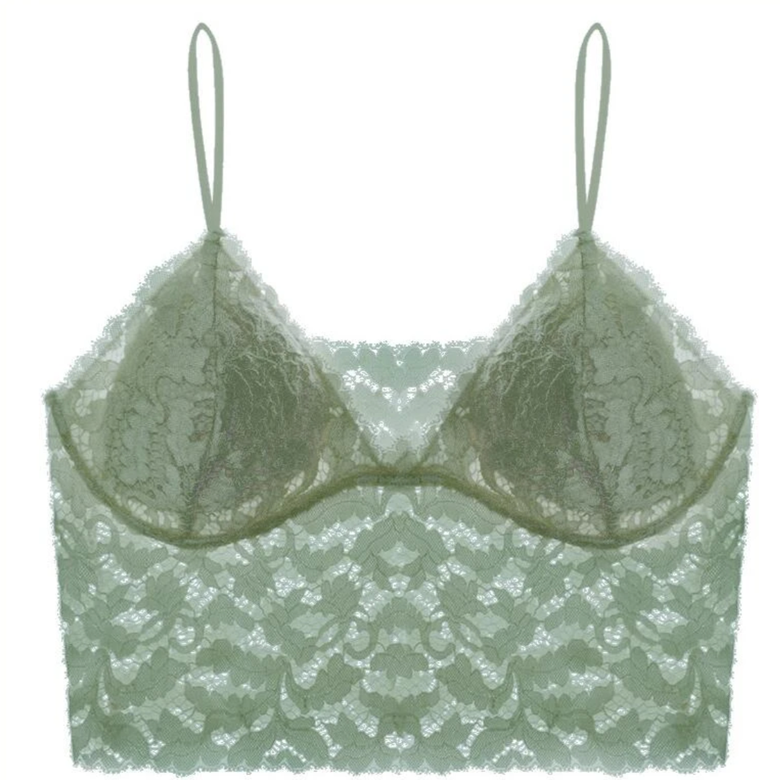 Bralette-BH aus Spitze mit dünnen Trägern und abnehmbaren Cups ...